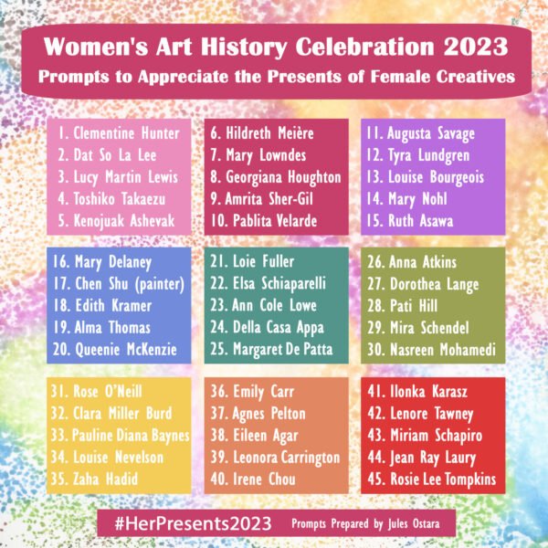 Women's Art History Celebration 2023 ~ Appreciating the Presents left ...